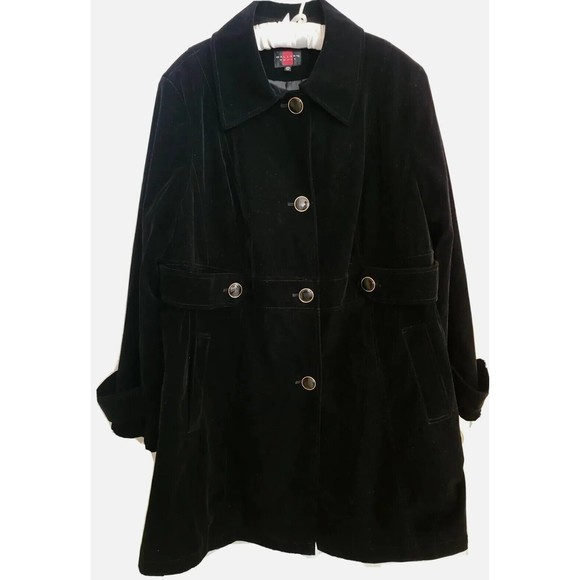 Gallery | Jackets & Coats | Gallery Coat Womens 2x Plus Black Velour ...